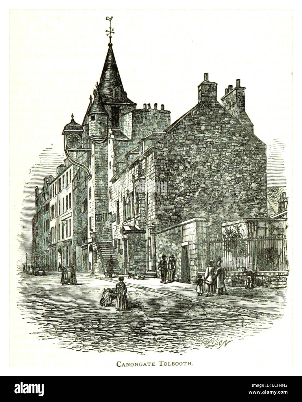 This 1875 illustration from Paterson depicts the Canongate Tolbooth, an ...