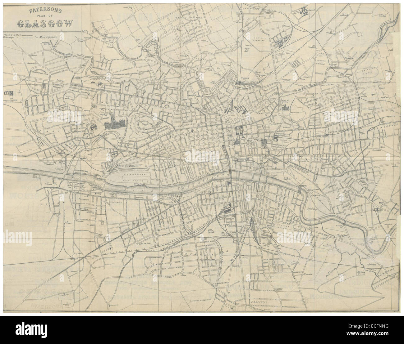 Old map of glasgow hi-res stock photography and images - Alamy