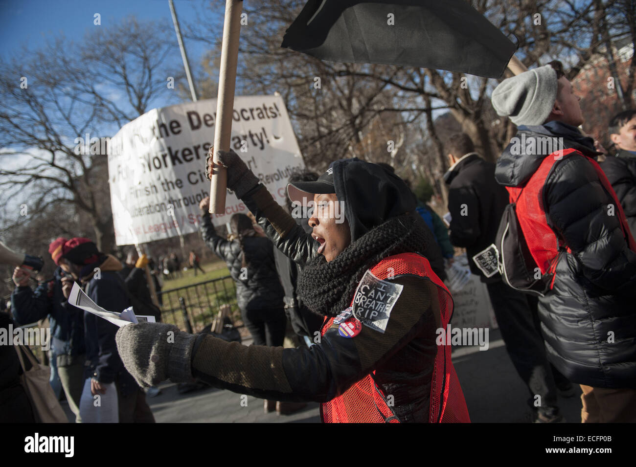 New York, New York, USA. 13th Dec, 2014. Protestors march up Fifth ...