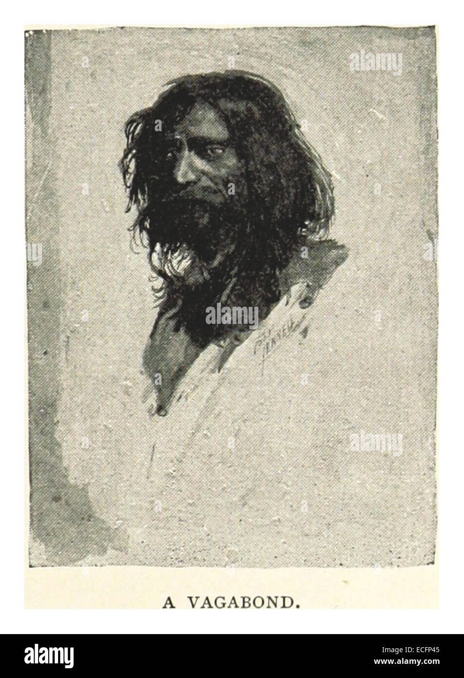 An illustration from Pennell's 1893 work, depicting a vagabond or ...