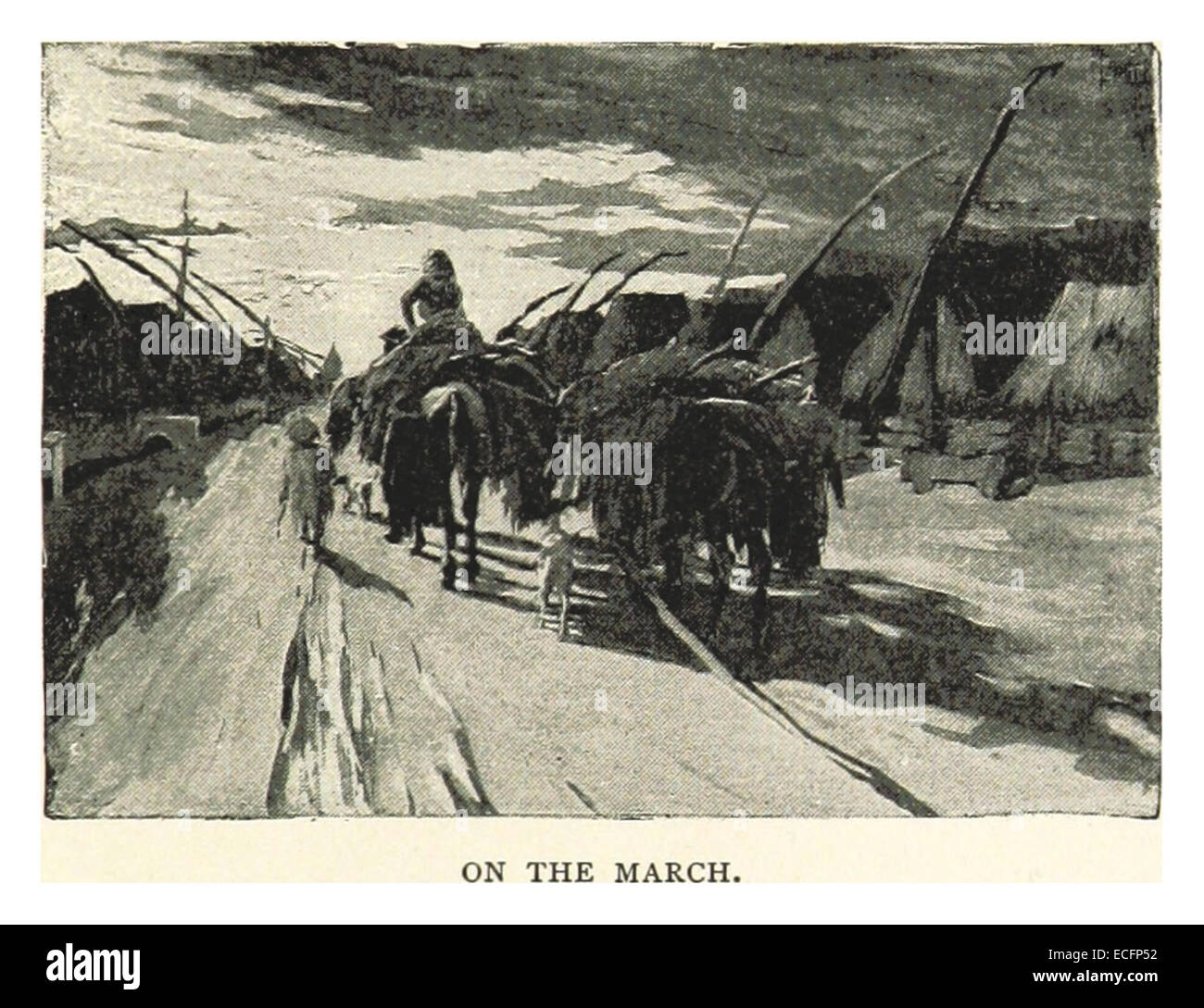 Pennell’s 1893 illustration titled 'On the March' captures a scene of ...
