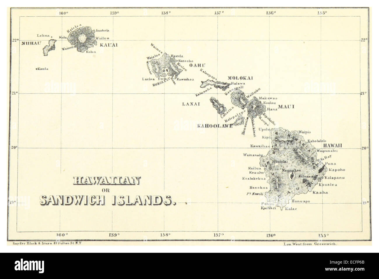 Sandwich islands map hi-res stock photography and images - Alamy