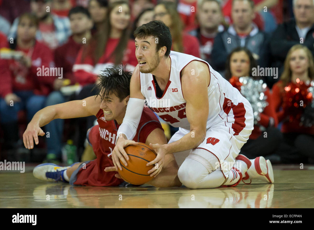 December 13, 2014: Wisconsin Badgers forward Frank Kaminsky #44 fights ...