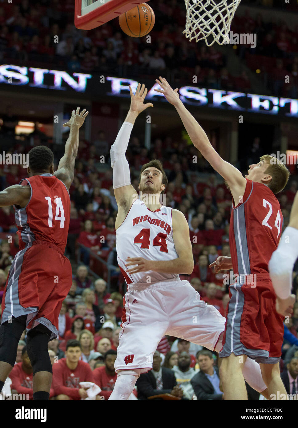 December 13, 2014: Wisconsin Badgers forward Frank Kaminsky #44 shoots ...