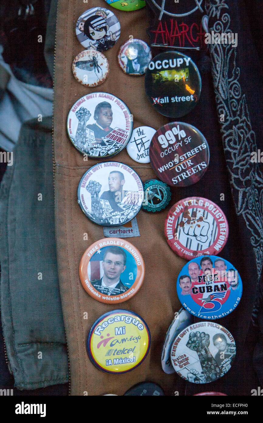 The many buttons of protest Stock Photo - Alamy