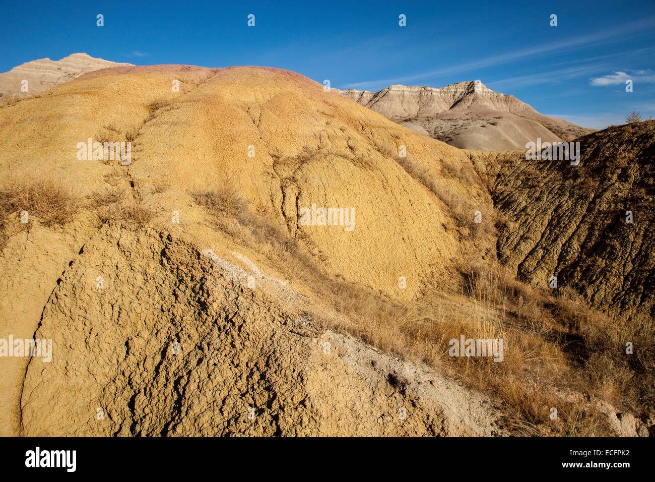 Colorful badlands in Badlands National Park, South Dakota Stock Photo ...