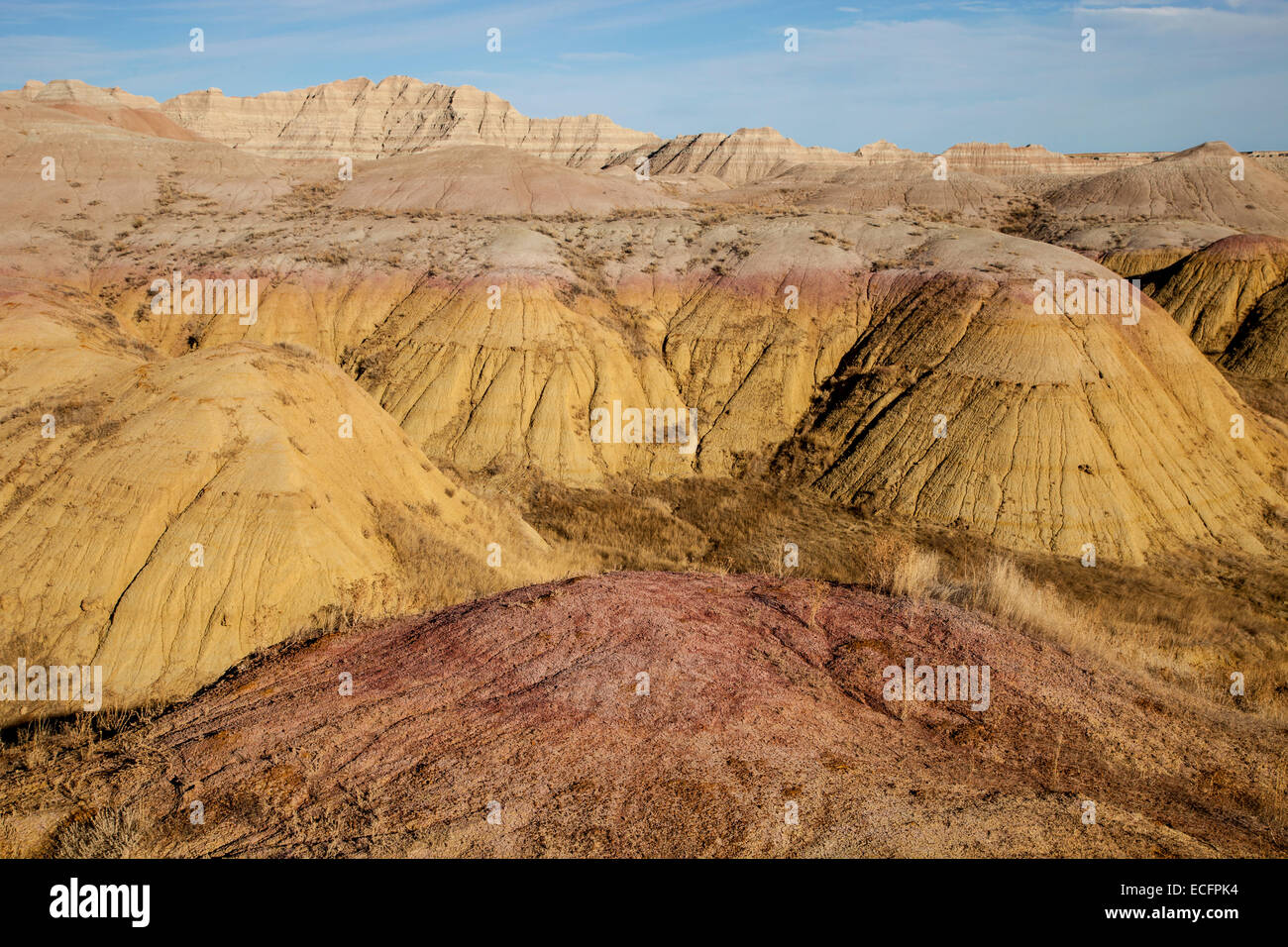 Colorful badlands in Badlands National Park, South Dakota Stock Photo ...