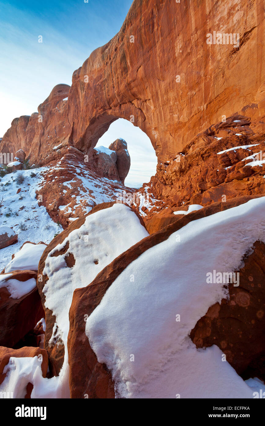North Window in Arches National Park Utah during winter Stock Photo - Alamy