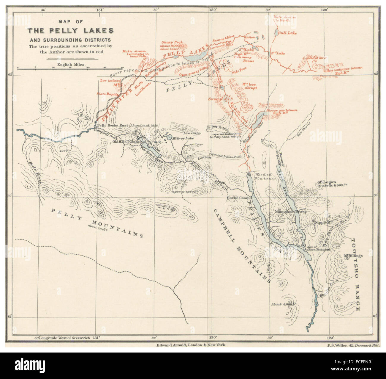 This 1896 map by Pike illustrates the Pelly Lakes region and its ...