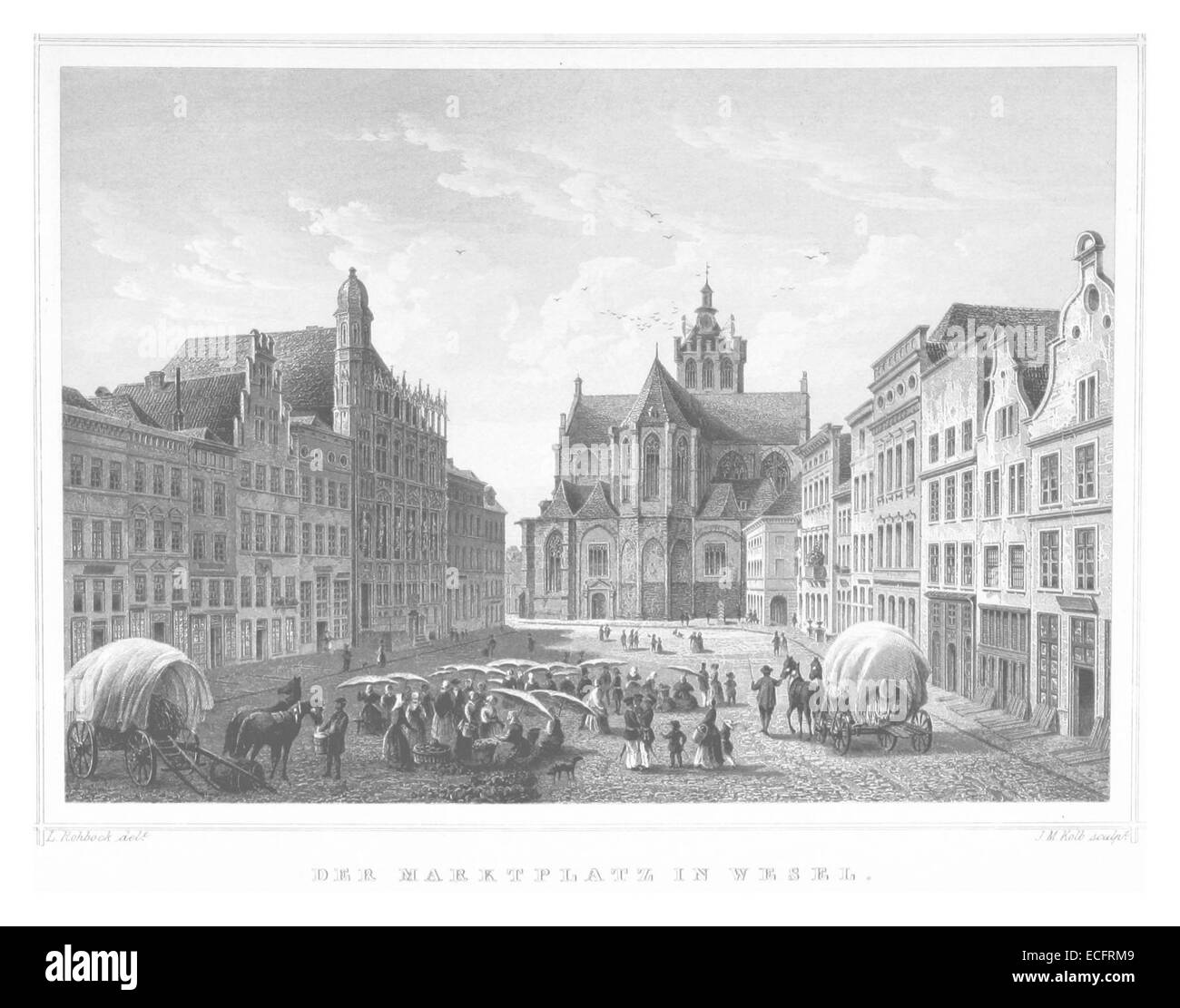 Market in town square Cut Out Stock Images & Pictures - Alamy