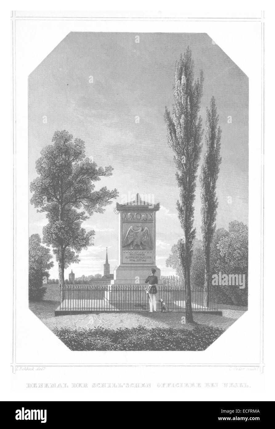 This 1852 illustration by Poppel depicts the Ehrenmal (Memorial) at ...