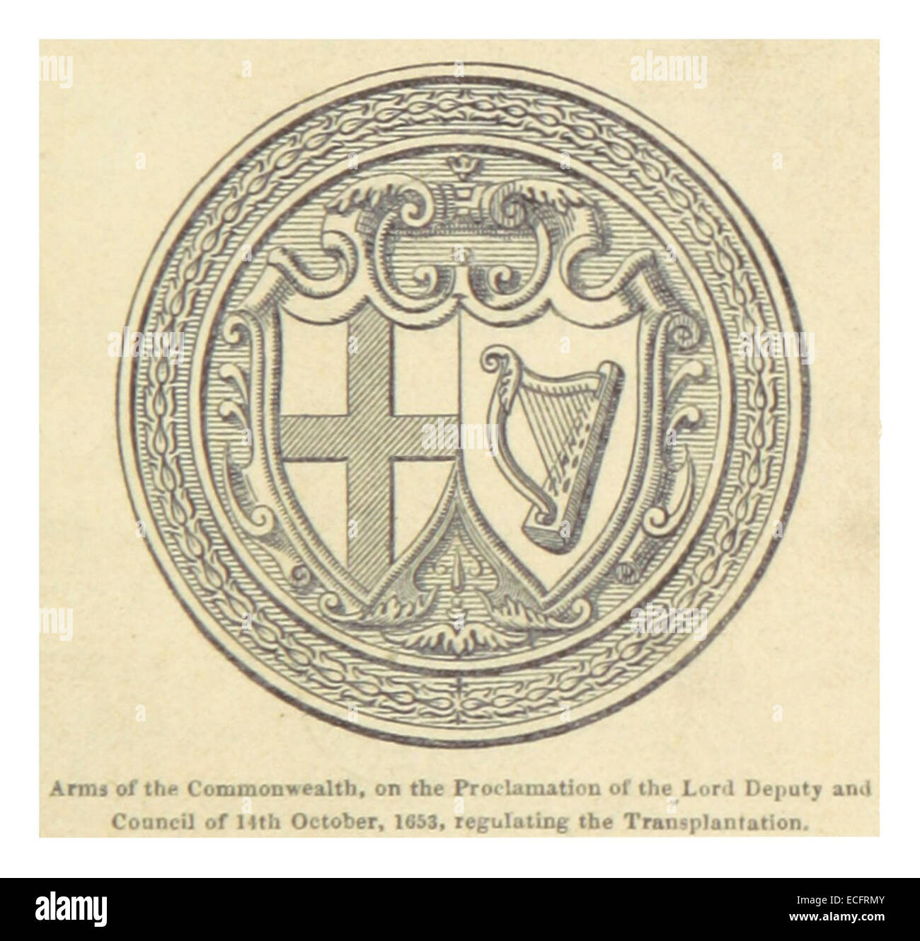 This 1870 illustration by Prendergast features the Arms of the ...