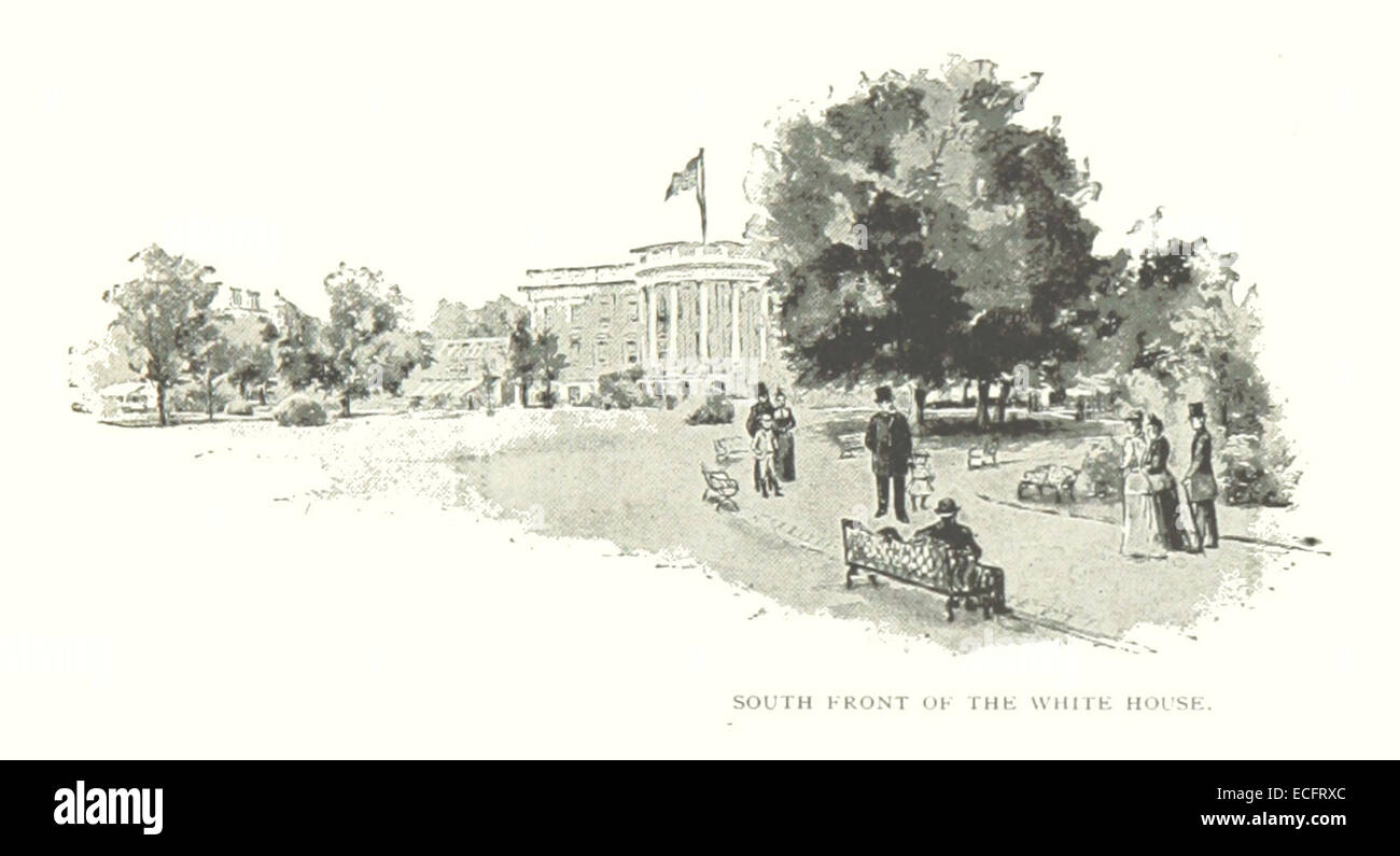 This 1893 illustration shows the White House in Washington D.C ...