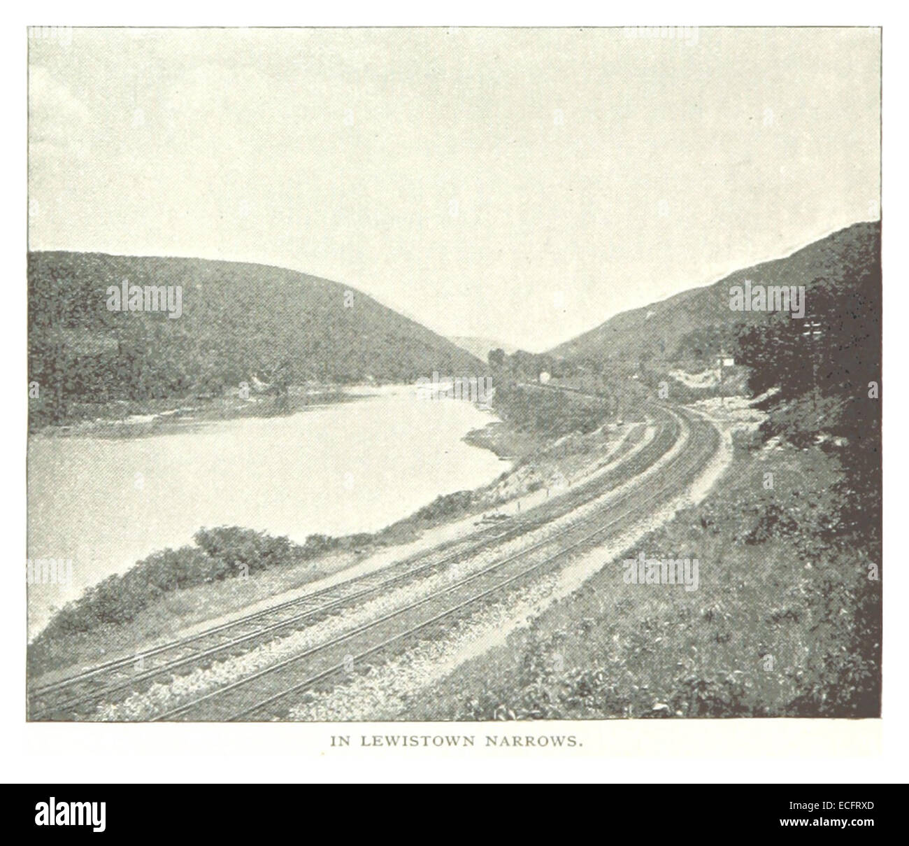 An 1893 illustration of the Lewistown Narrows, a geographical feature ...