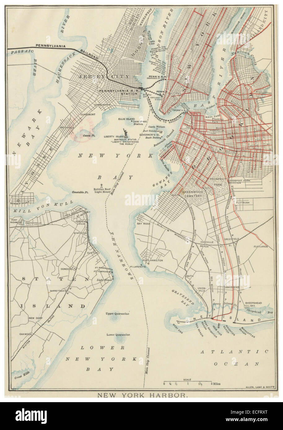New york harbour map hi-res stock photography and images - Alamy