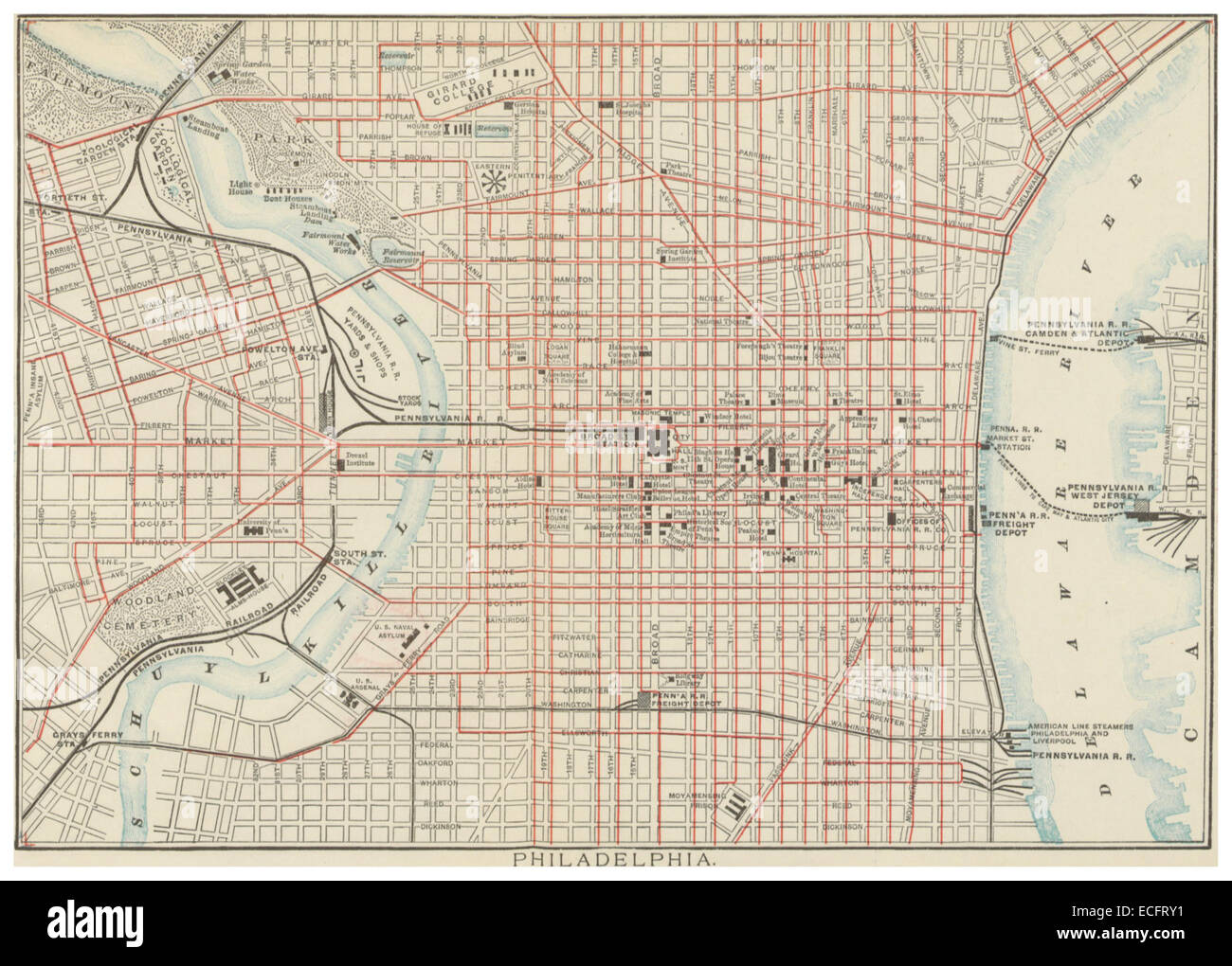 Philadelphia railroad map hi-res stock photography and images - Alamy