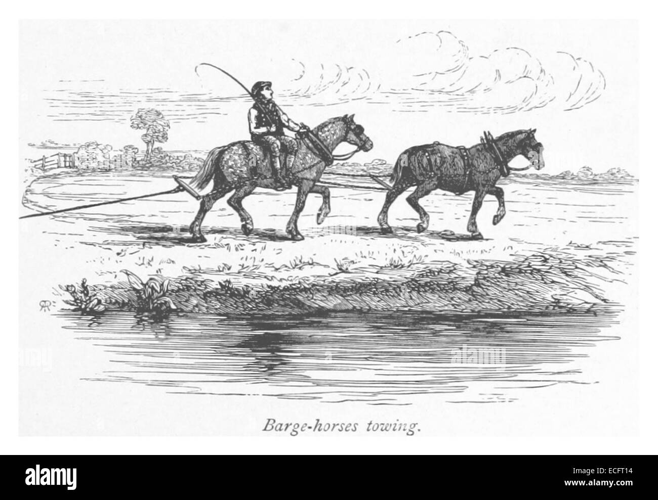 Canal barge 19th century Cut Out Stock Images & Pictures - Alamy