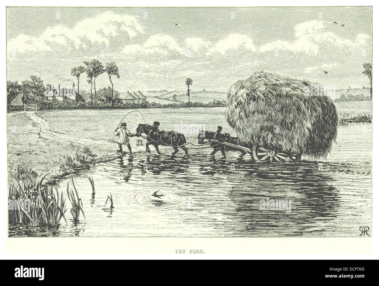 This 1875 illustration features *The Ford*, capturing a scene from the ...