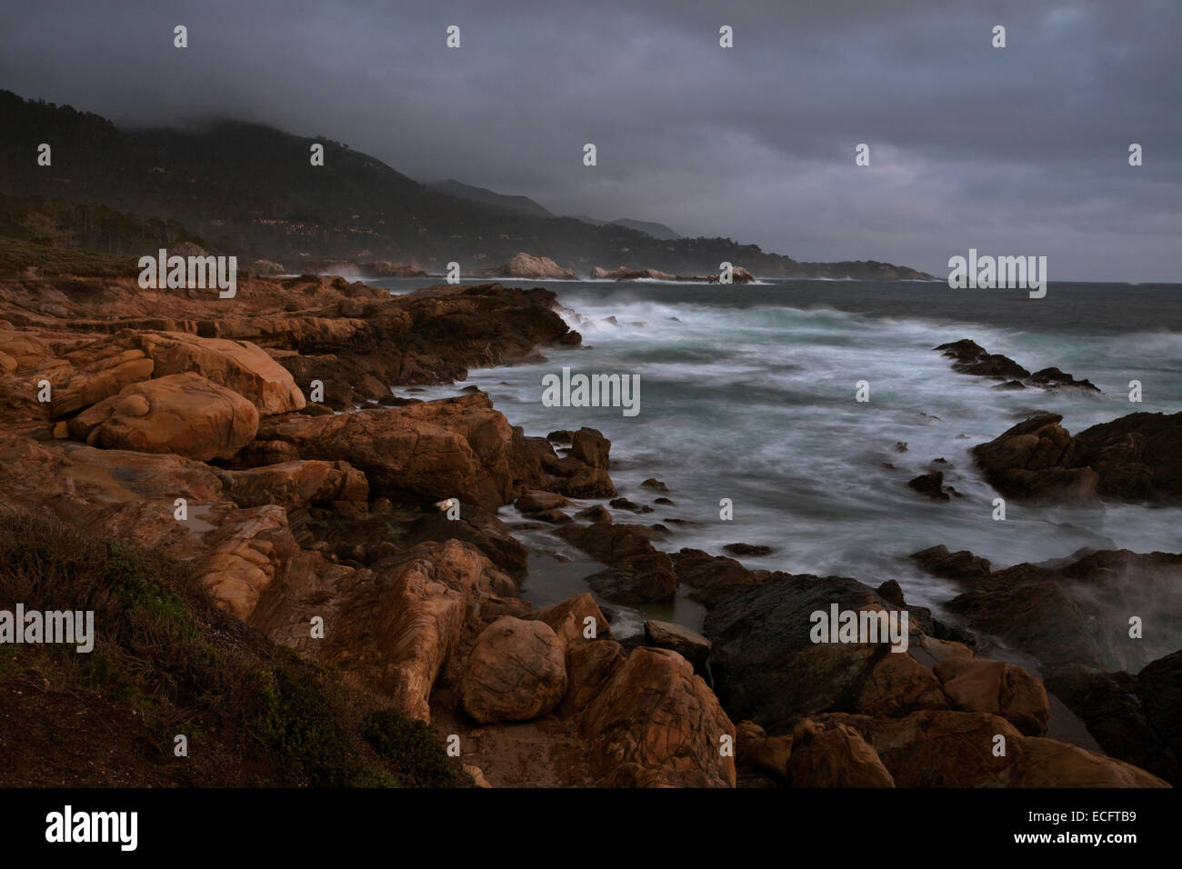 CA02478-00...CALIFORNIA - After sunset glow along the shore at Point ...