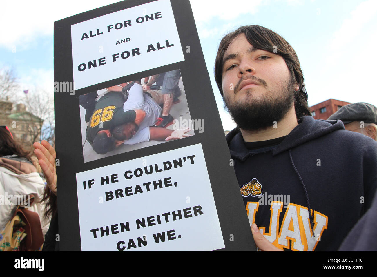 NEW YORK, NEW YORK - DECEMBER 13: Michael Arsenault joined thousands of ...