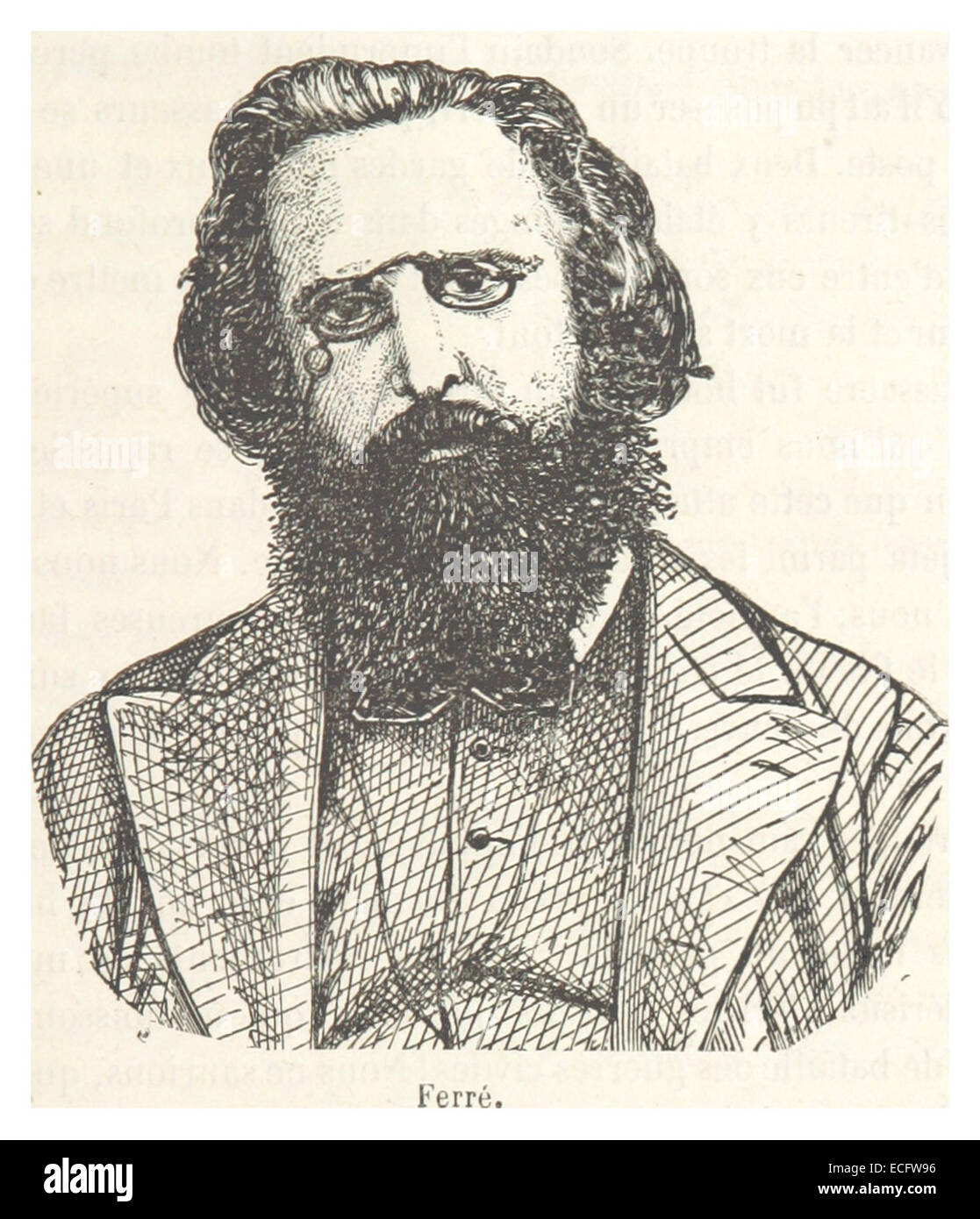 A 1871 illustration by Rouquette titled 'Ferre,' depicting an artistic ...