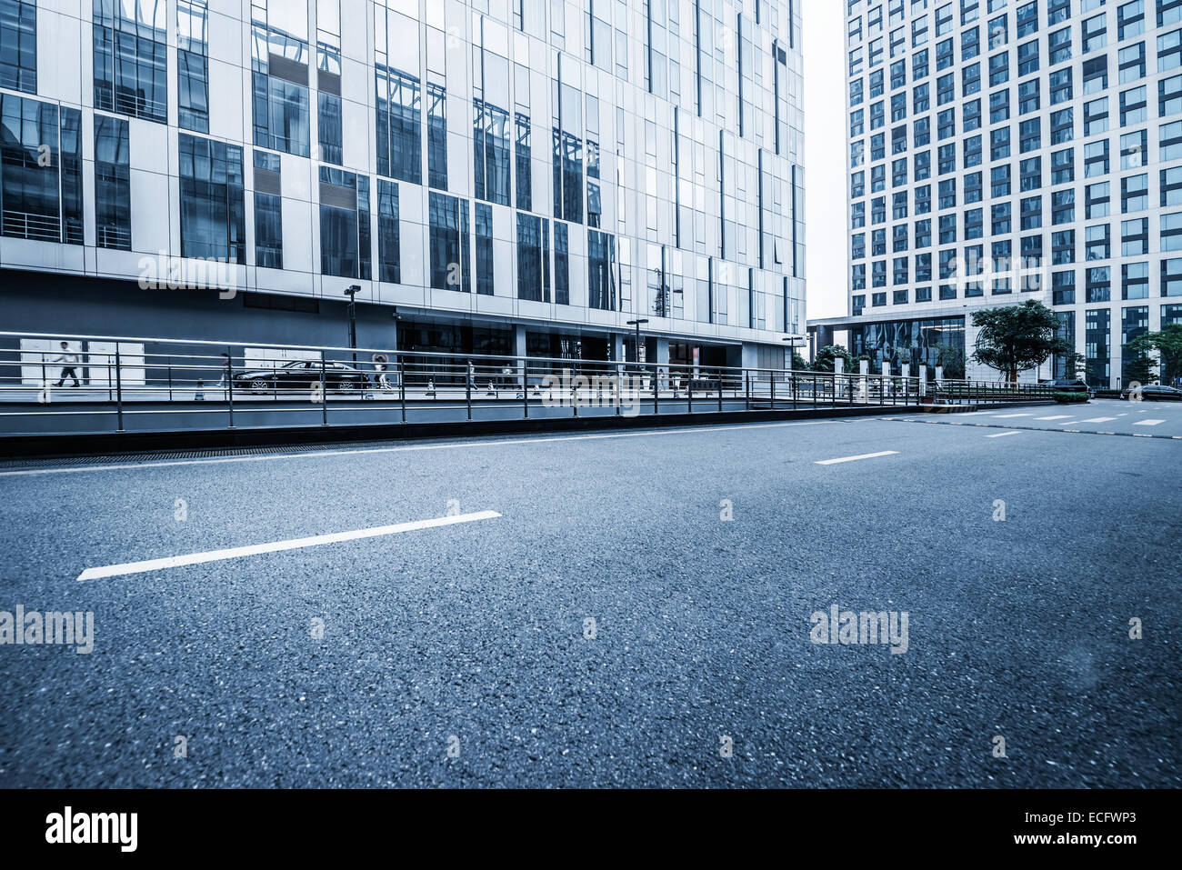 The city and the road in the modern office building background Stock ...