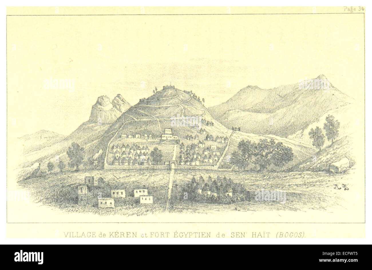 An 1885 illustration by Simon showing the Village of Kären and the ...