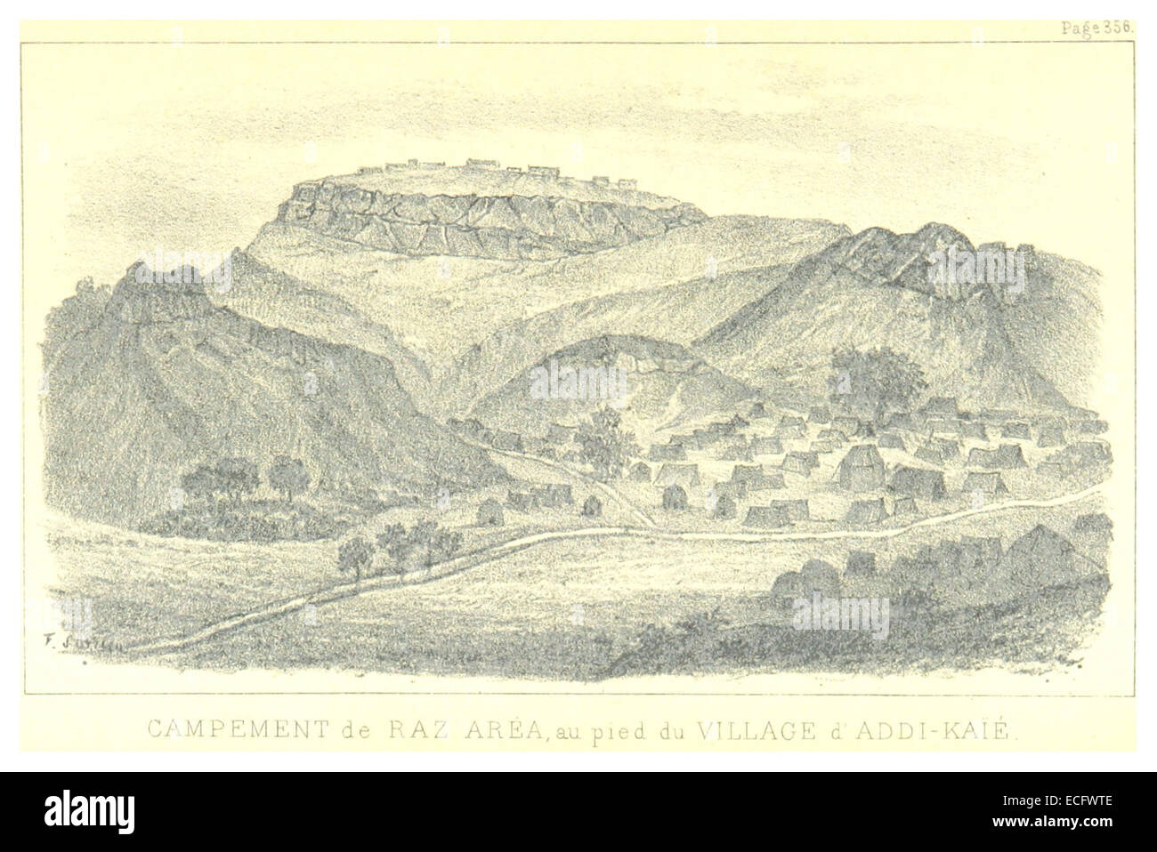 This 1885 illustration by Simon shows the camp of Raz Arâa, a military ...