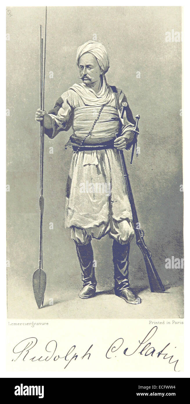 This 1896 illustration by R.C. Slatin depicts a scene from his travels ...