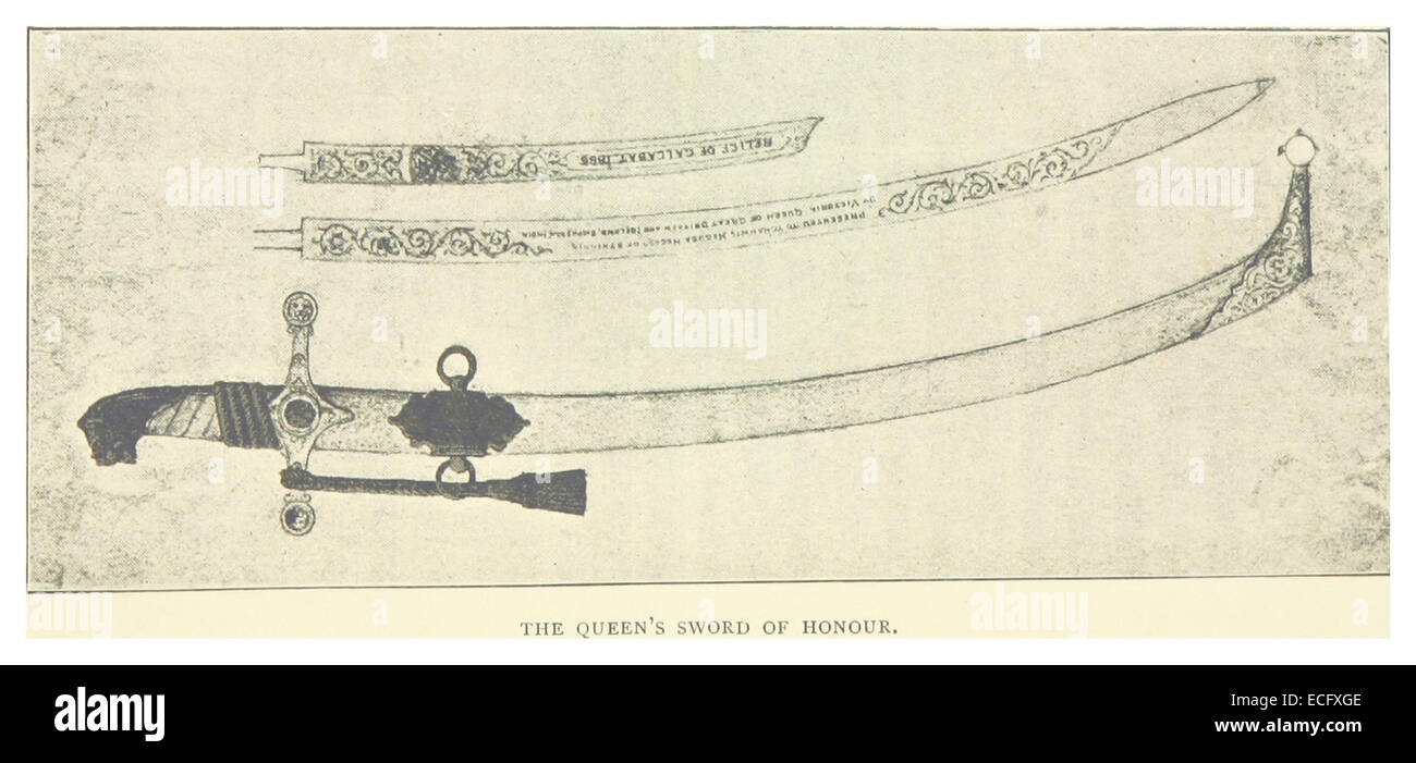 This 1890 illustration by Smith depicts The Queen's Sword of Honour, a ...