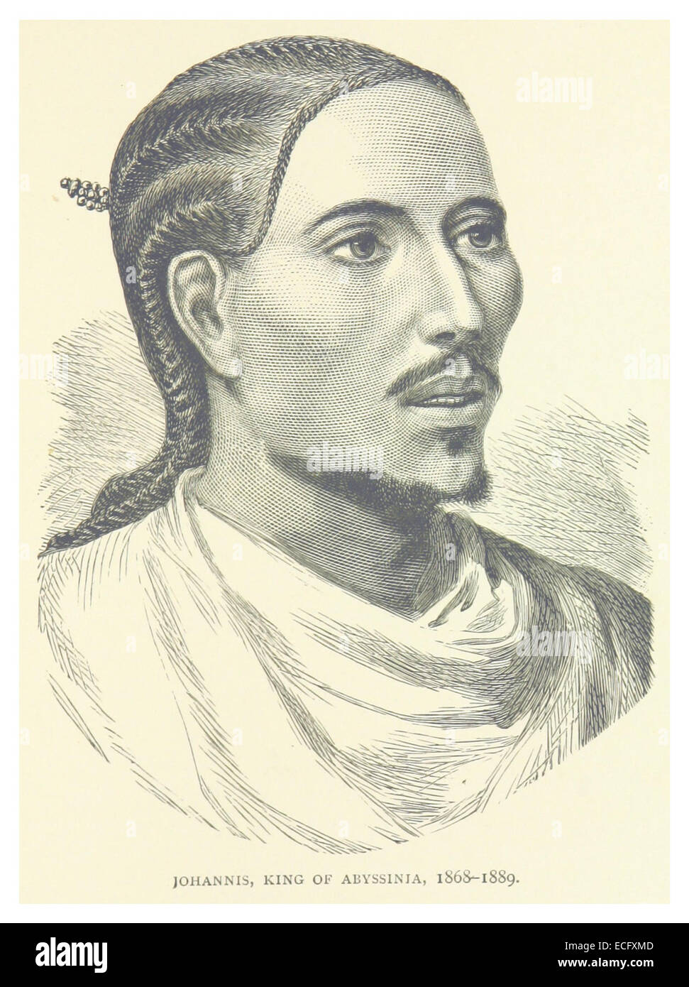 This 1890 illustration by Smith depicts Johannis, the King of Abyssinia ...