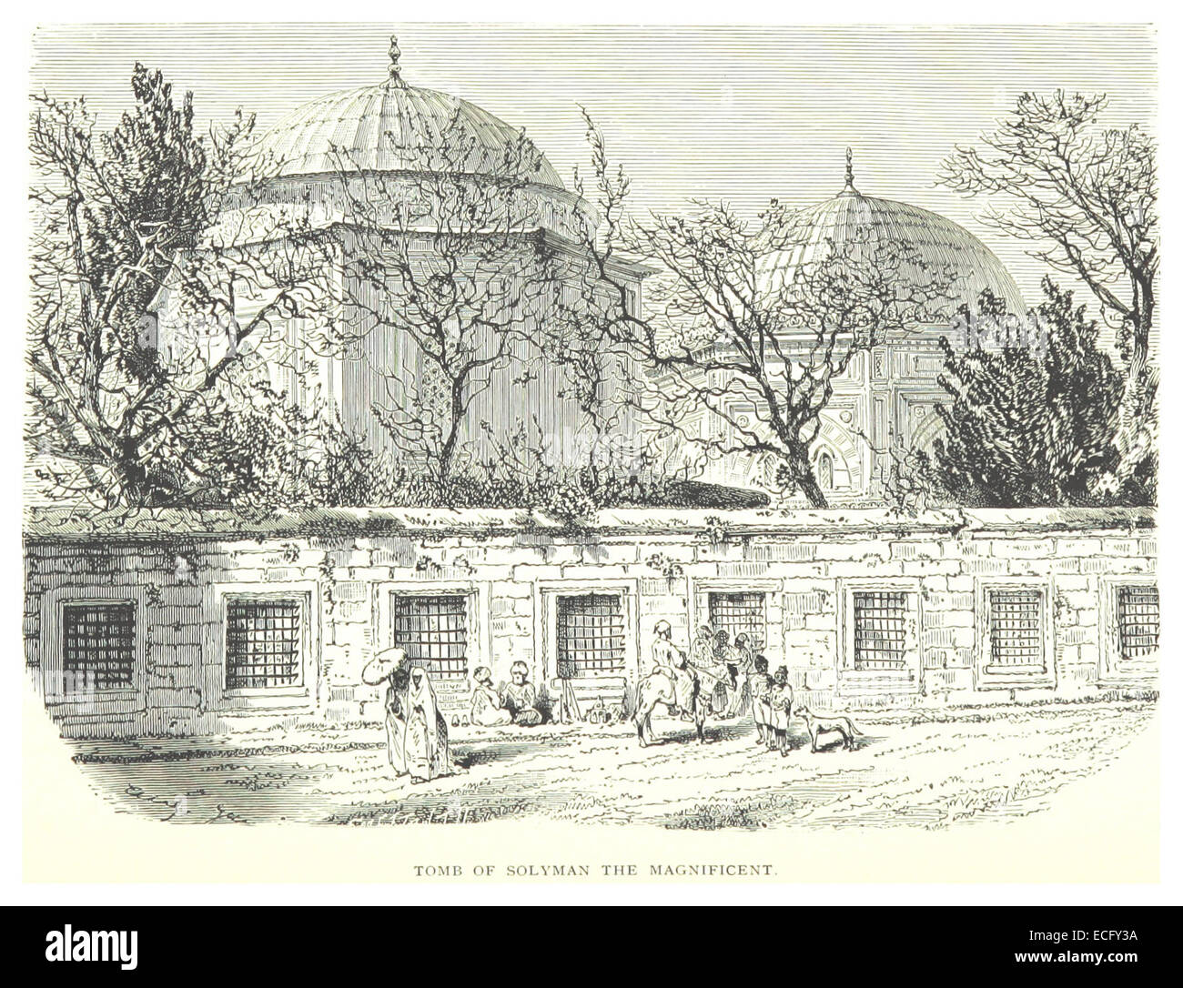 An 1895 illustration of the Tomb of Solyman the Magnificent, located in ...