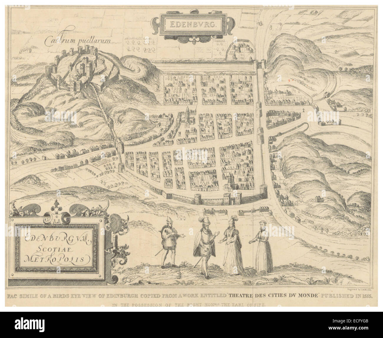 This illustration from 1855 depicts the city of Edinburgh as it ...
