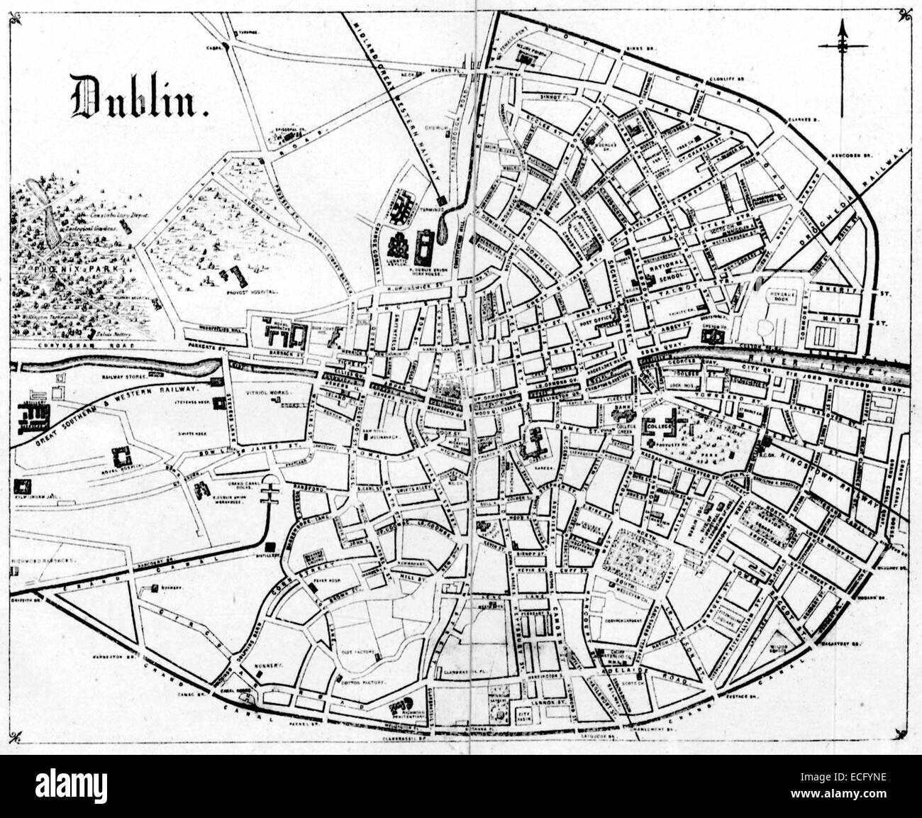 Old dublin map hi-res stock photography and images - Alamy