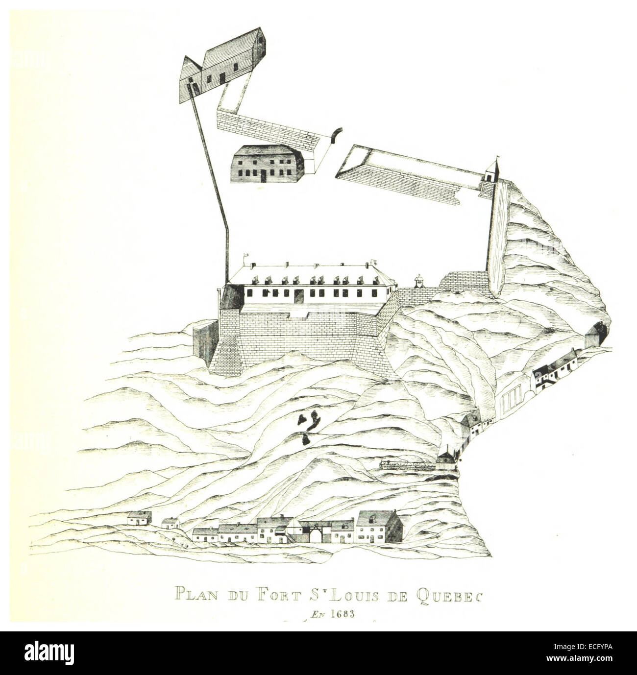 Map from SULTE (1882) depicting the plan of Fort St. Louis de Quebec ...
