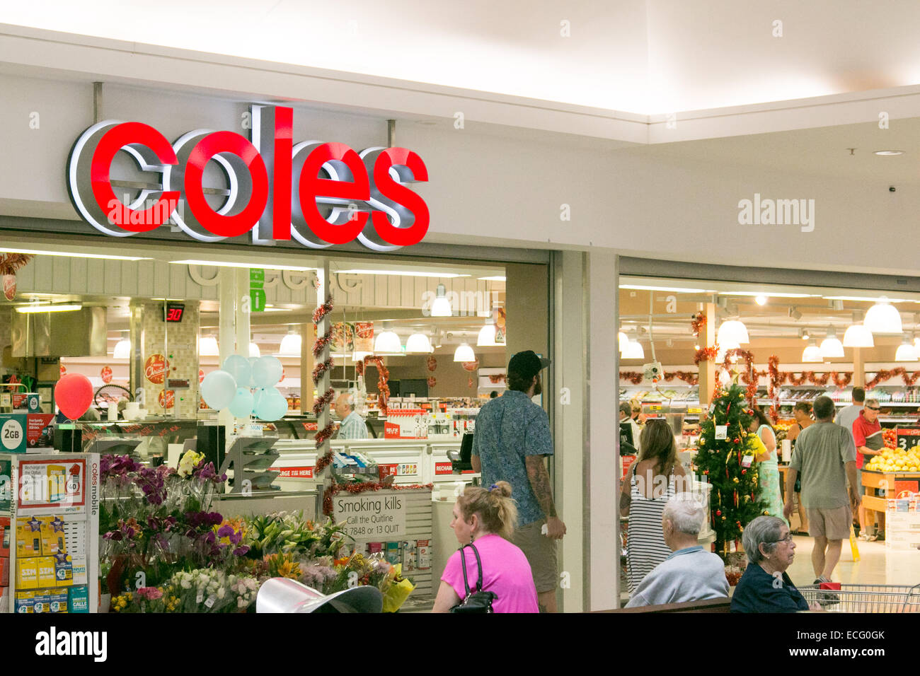 Australian coles supermarket in warriewood shopping mall,sydney ...