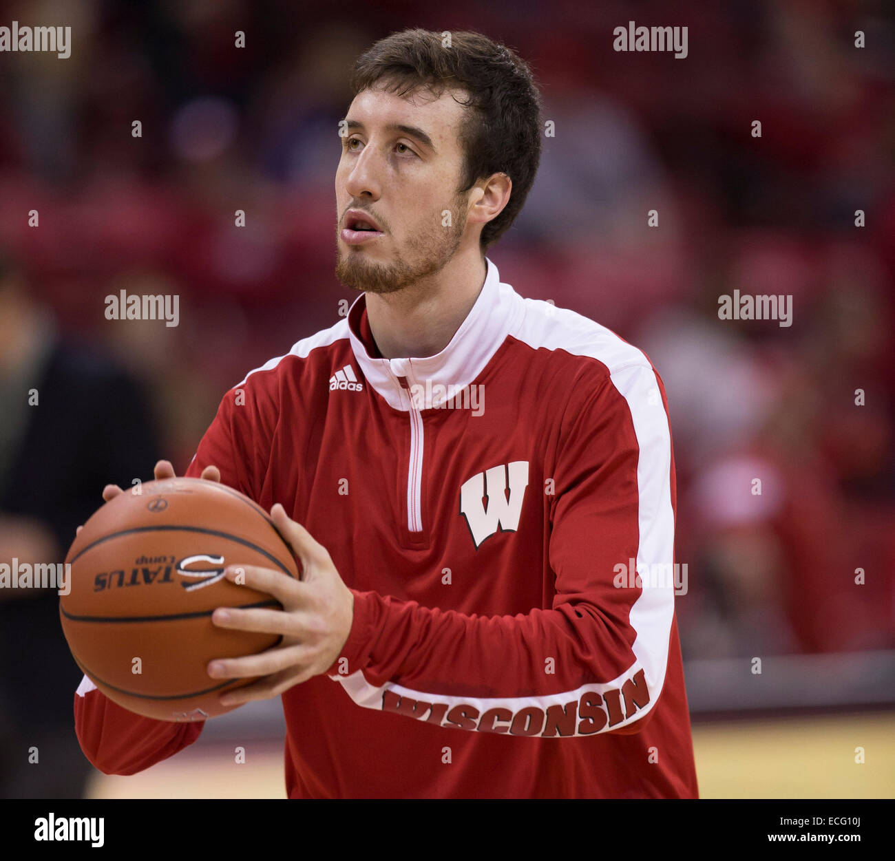 December 13, 2014: Wisconsin Badgers forward Frank Kaminsky #44 warms ...