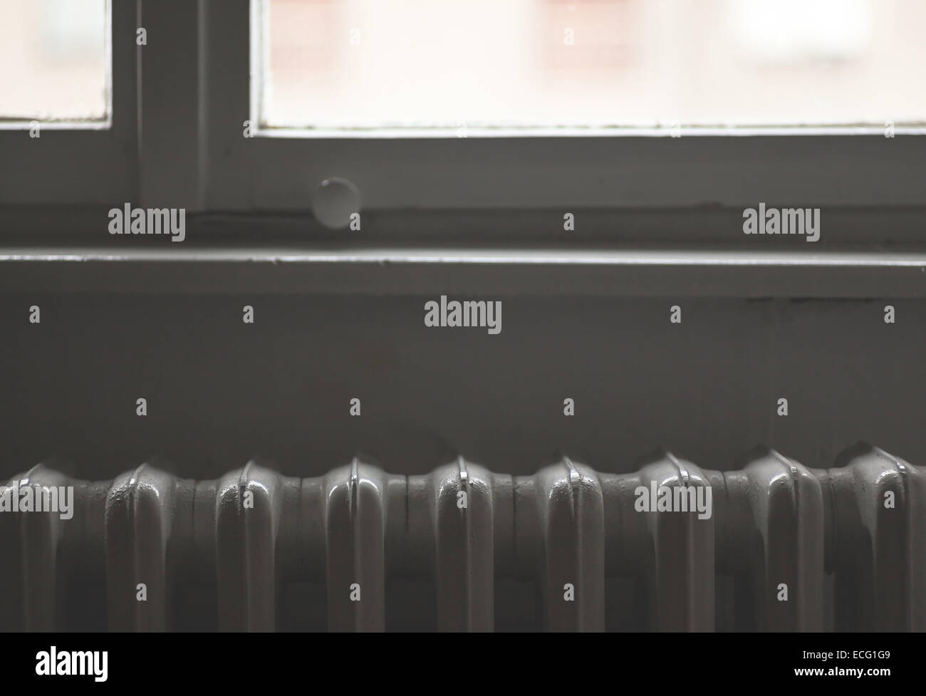 Details of an old window and radiator, style from 80's Stock Photo - Alamy