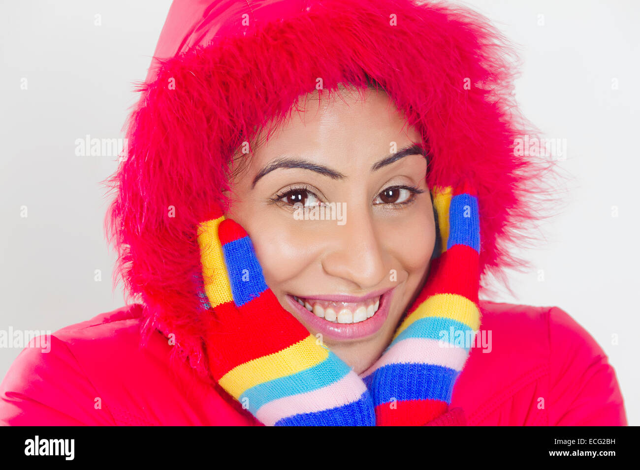 indian Beautiful lady Winter Clothe jacket Stock Photo - Alamy