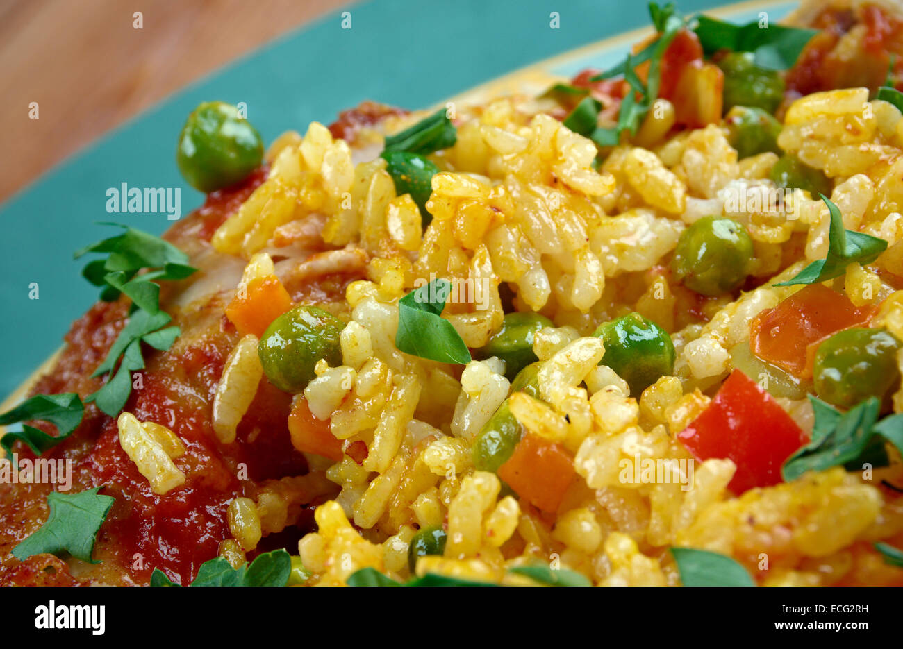 Galinhada - stew chicken, typical Brazilian dish. rice made with ...