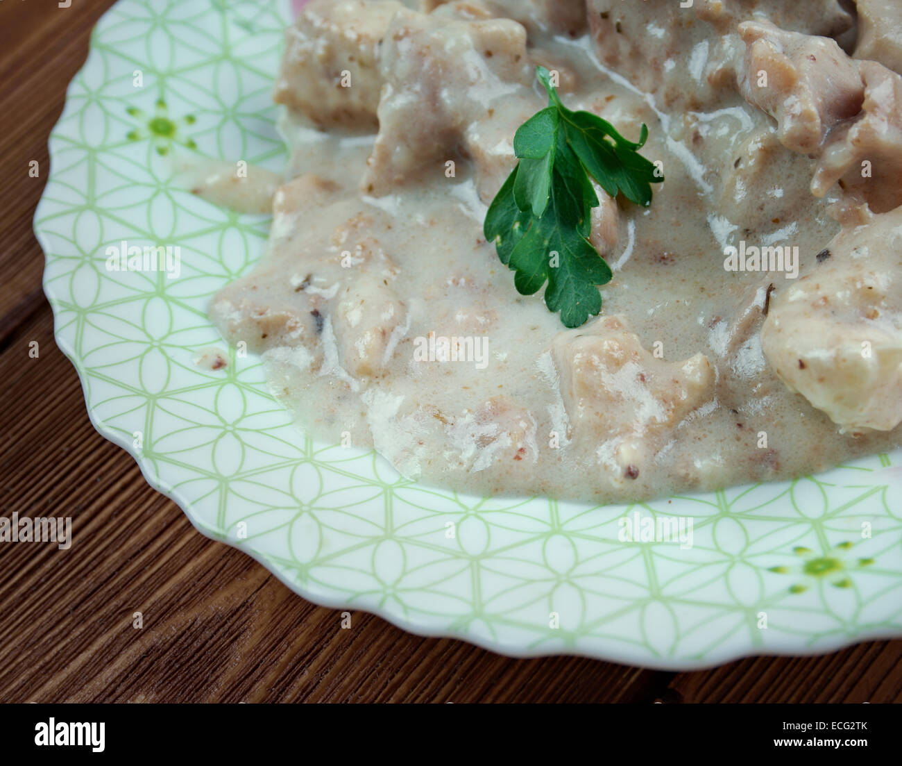 Bademli Tavuk - Turkish Chicken in white sauce Stock Photo - Alamy