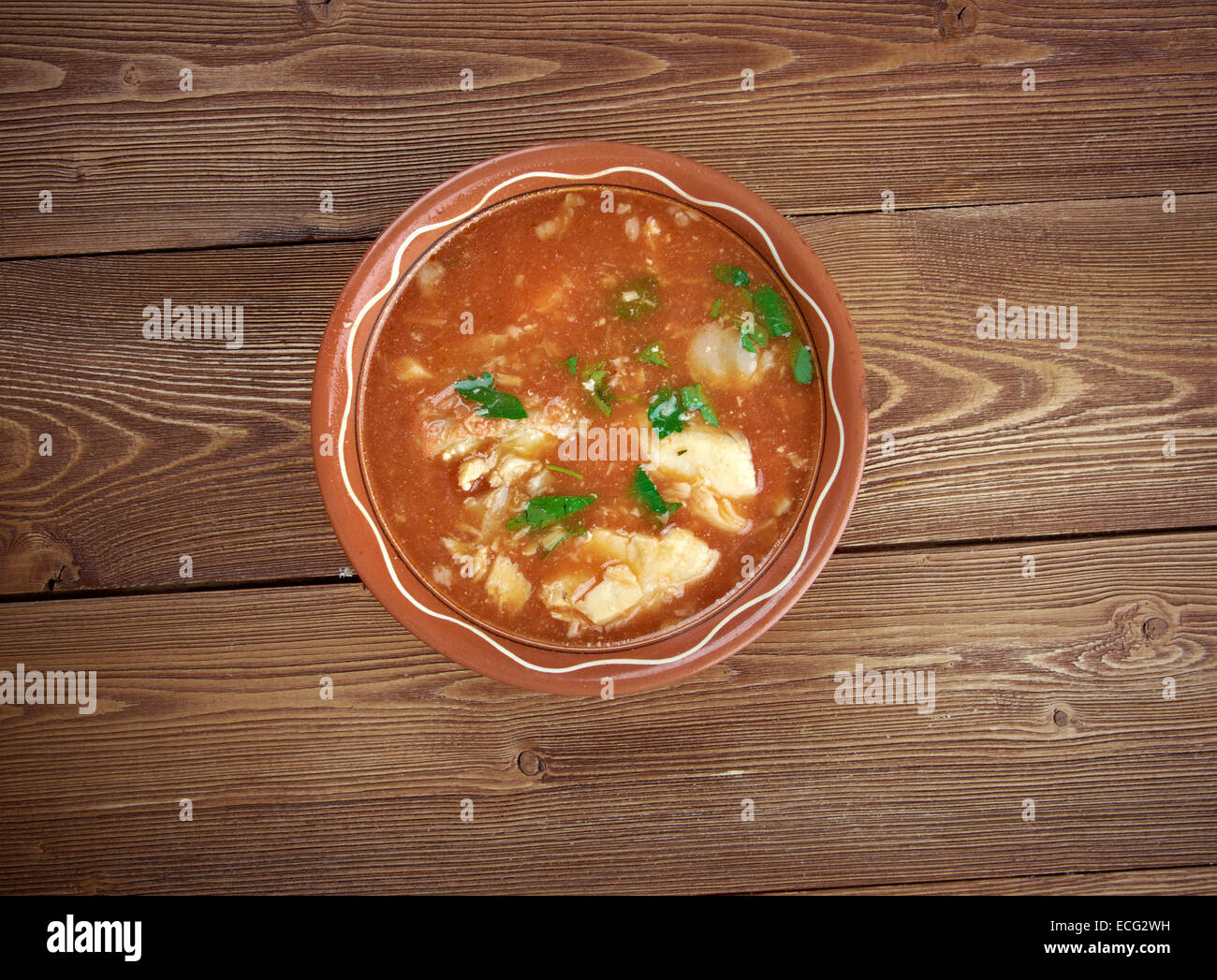 Brudet - fish stew made in Dalmatia, Primorje and Istria Stock Photo ...