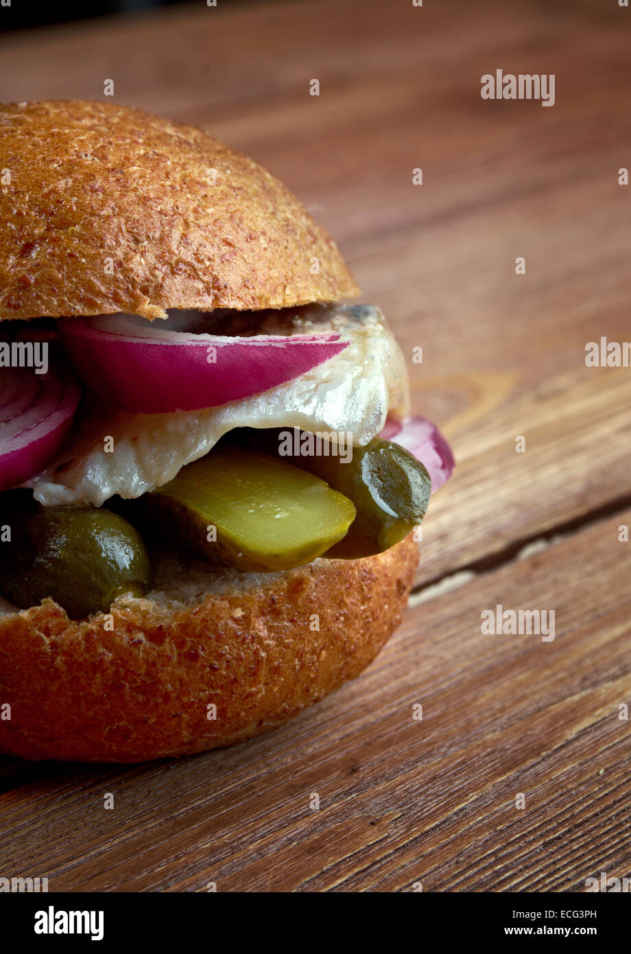 Fischbrotchen - sandwich made with fish and onions.eaten in Northern ...