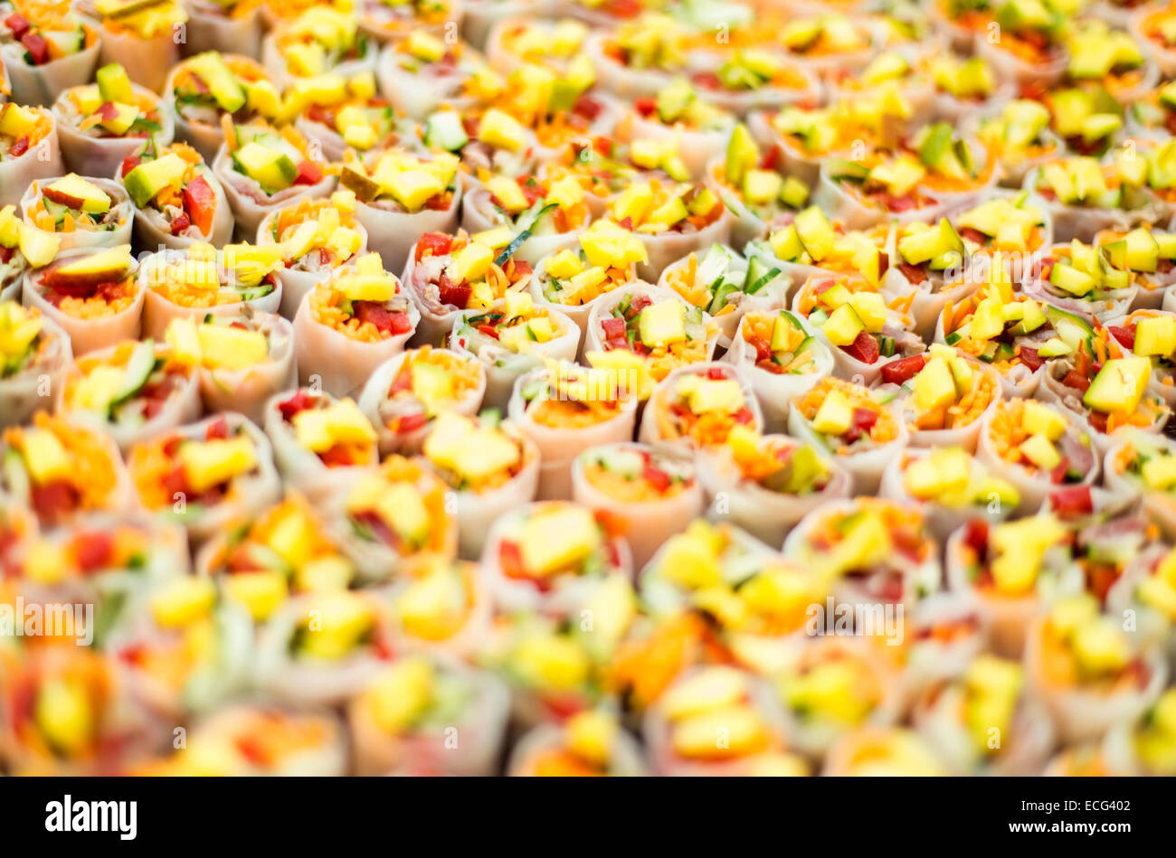 Small wrap appetizers Stock Photo - Alamy