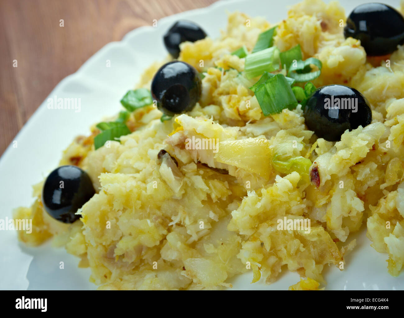 Codfish Bras Style - most popular Portuguese dishes Stock Photo - Alamy