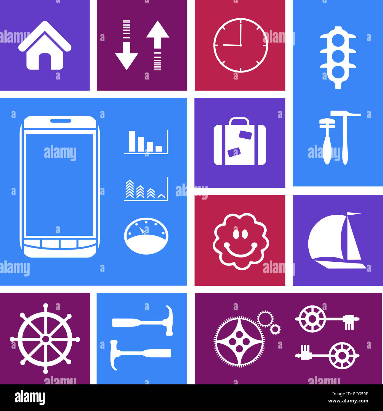 Signs and symbols in the form of interface Stock Photo - Alamy