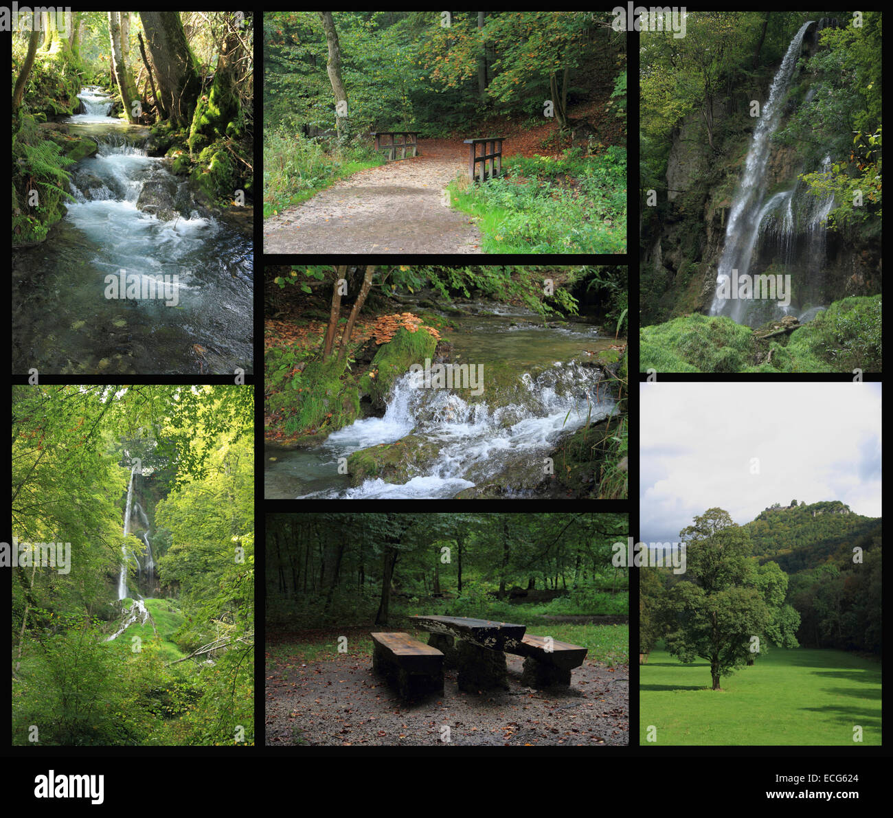 Collage waterfall nature water hi-res stock photography and images - Alamy