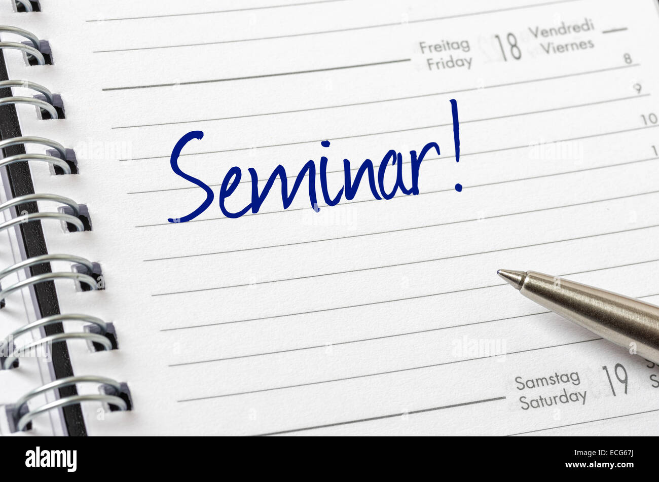 Seminar schedule hi-res stock photography and images - Alamy