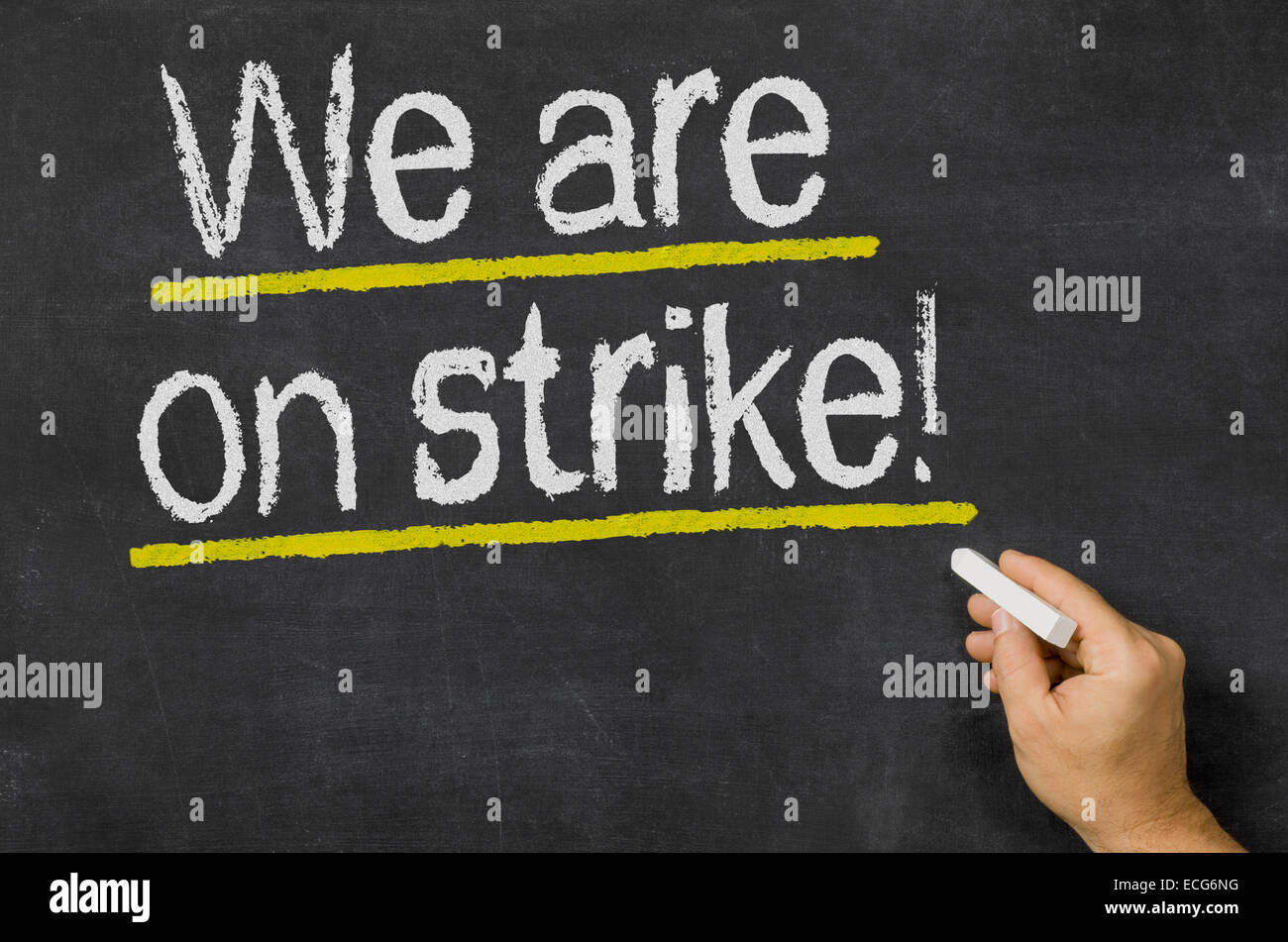 We are on strike Stock Photo - Alamy