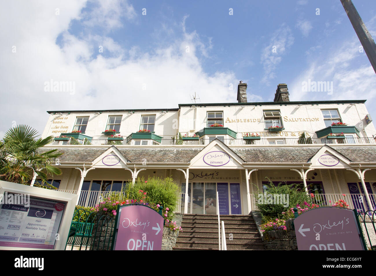 The Salutation Hotel Oxley's Blue Fish Spa Ambleside Stock Photo - Alamy